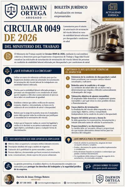 Circular 049 de 2026 del Ministerio del Trabajo: estabilidad laboral ...